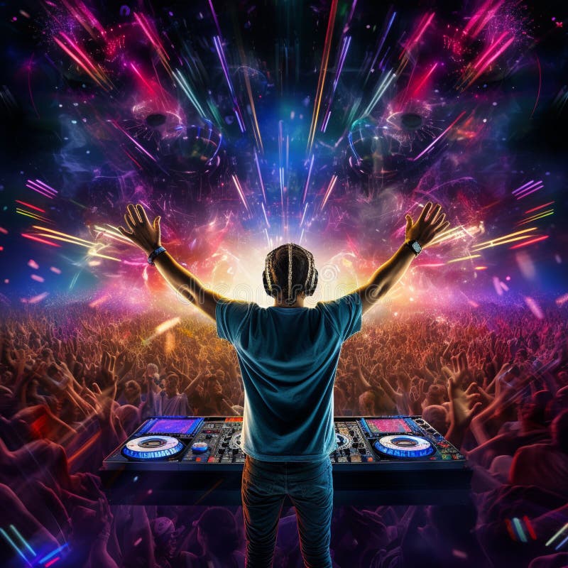 Dynamic DJ Performance on a Majestic Stage Stock Photo - Image of stage ...