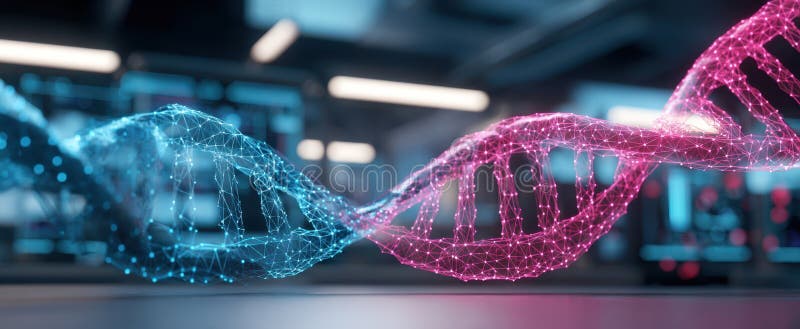 The Dynamic DNA Helix Representing Advanced Biotechnology and Genetic ...