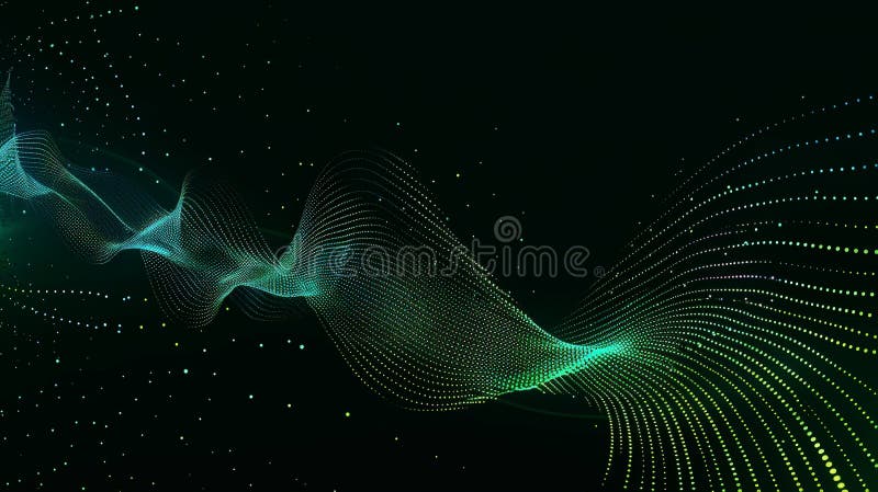 Dynamic Dot Wave: 3D Curves in Blue & Green Gradient Light Stock Image ...