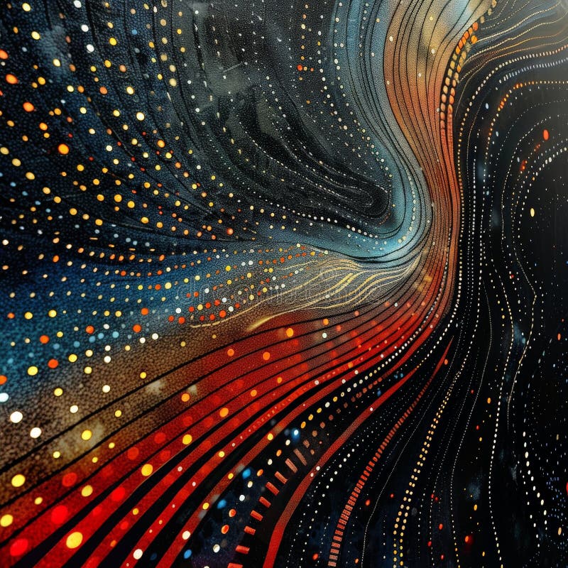 Dynamic Dotted Abstract Painting Stock Illustration - Illustration of ...