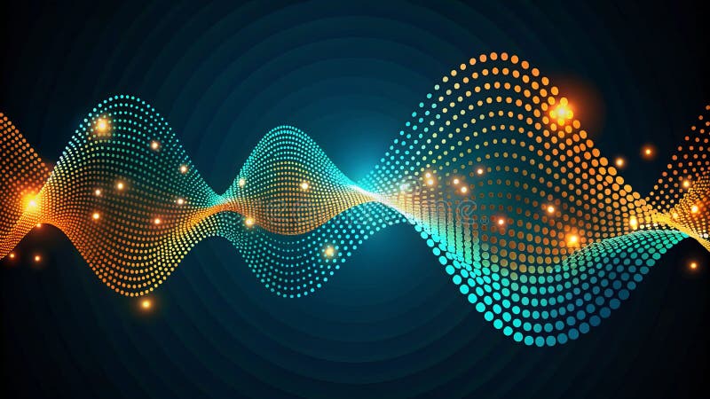 Dynamic Dotted Sound Wave Design Abstract Visual Representation of ...