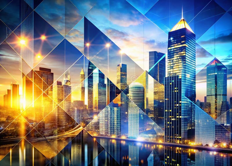 Dynamic Double Exposure Business Background a Modern Abstract Design ...