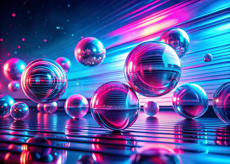 Dynamic Double Exposure 3D Spheres Navigate a Glittering GlitchEffect ...
