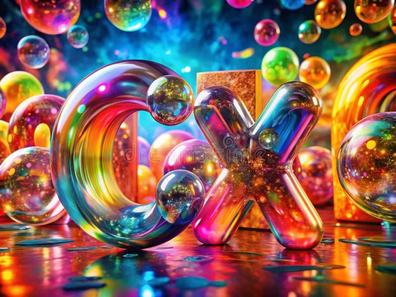 Dynamic Double Exposure Design Vibrant 3D Bubble Letters with ...