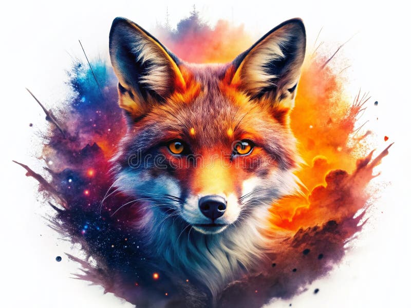 Dynamic Double Exposure Fox Esports Mascot Design a Striking Visual ...