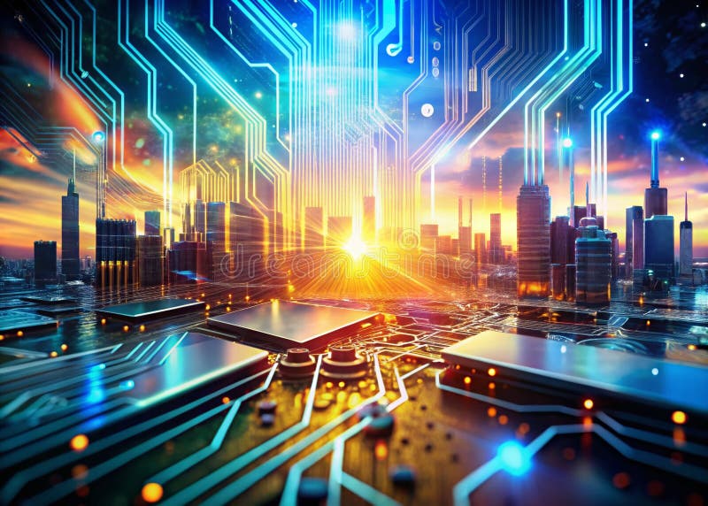 Dynamic Double Exposure Motherboard Animation a Stunning 4K Loop ...