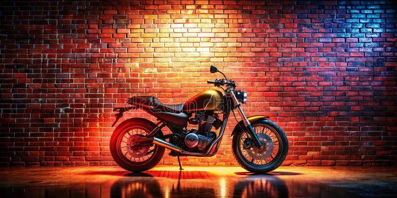 Dynamic Double Exposure Motorcycle Ad Image Red Wall Background for a ...