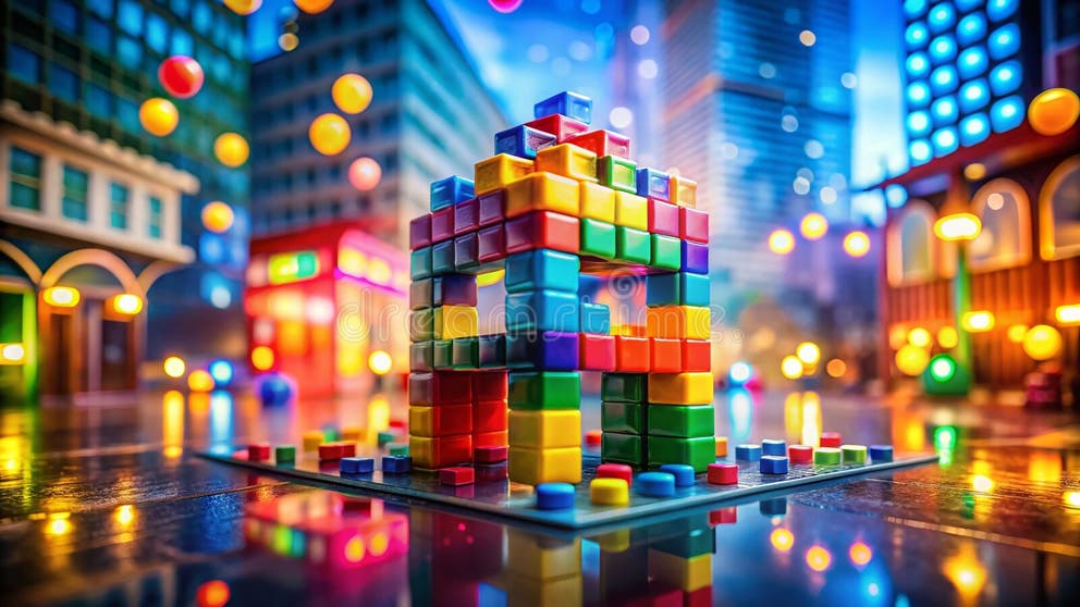 Dynamic Double Exposure Template Vibrant Blocks and Playful Text ...