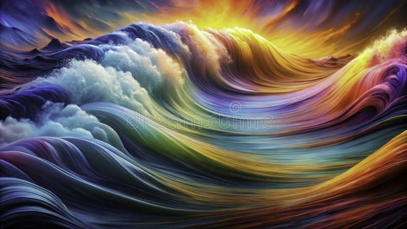 Dynamic Double Exposure Wave a Colorful Abstract Background Design for ...