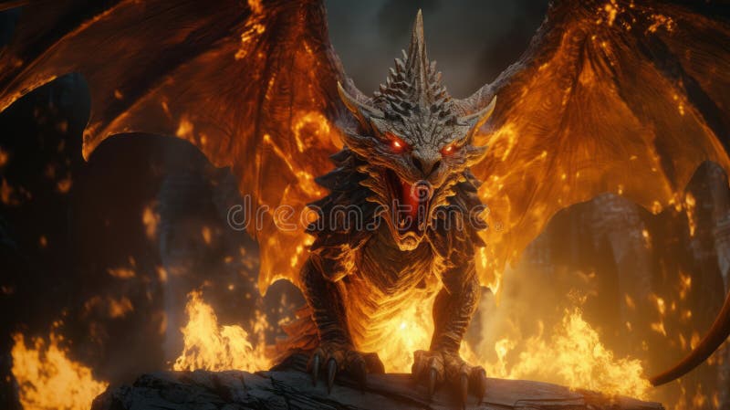 Dynamic Dragon: a Stunning Unreal Engine 5 Creation Stock Illustration ...