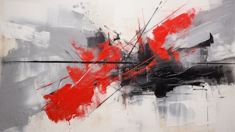 Dynamic and Dramatic Abstract Expressionist Art with Red and Black ...