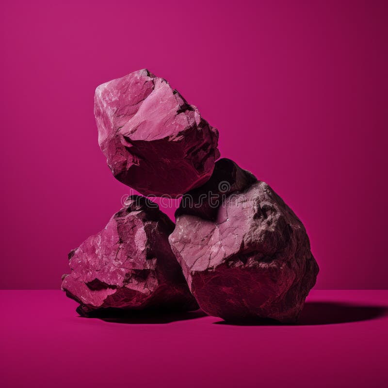 Dynamic and Dramatic Compositions: Three Pink Rocks on a Pink Floor ...