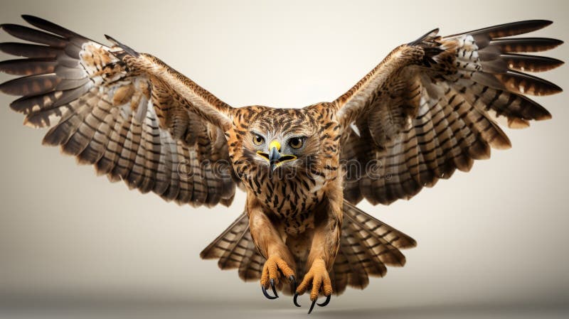 Dynamic and Dramatic 3d Rendering of a Flying Hawk Stock Illustration ...