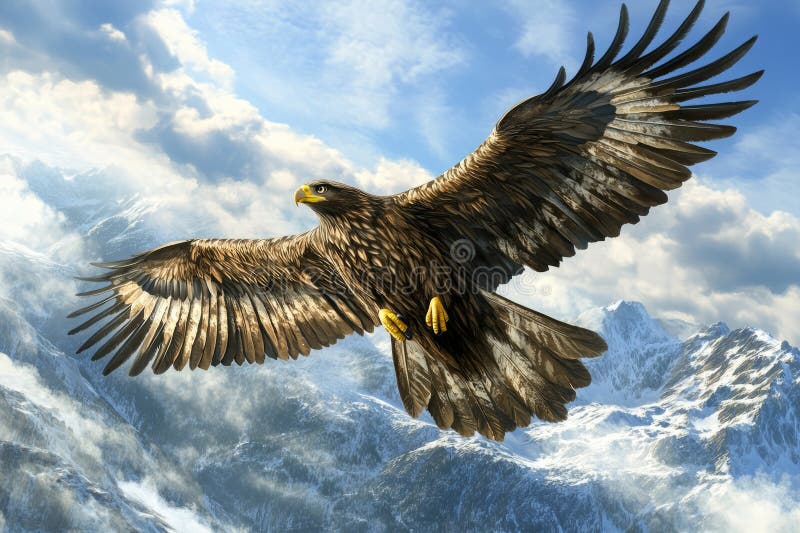 A Dynamic and Dramatic Illustration of a Majestic Eagle Soaring through ...