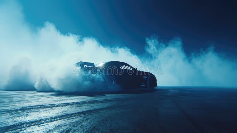 Dynamic Drift: a Sports Car in Action. Stock Illustration ...