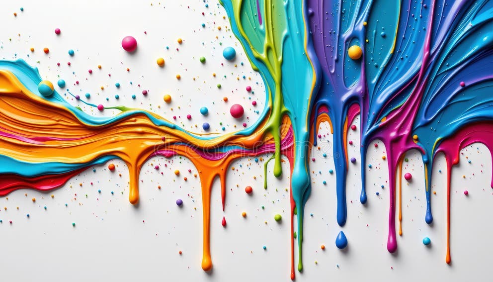 Dynamic Dripping Paint in a 3d Style on a White Background, with Bold ...
