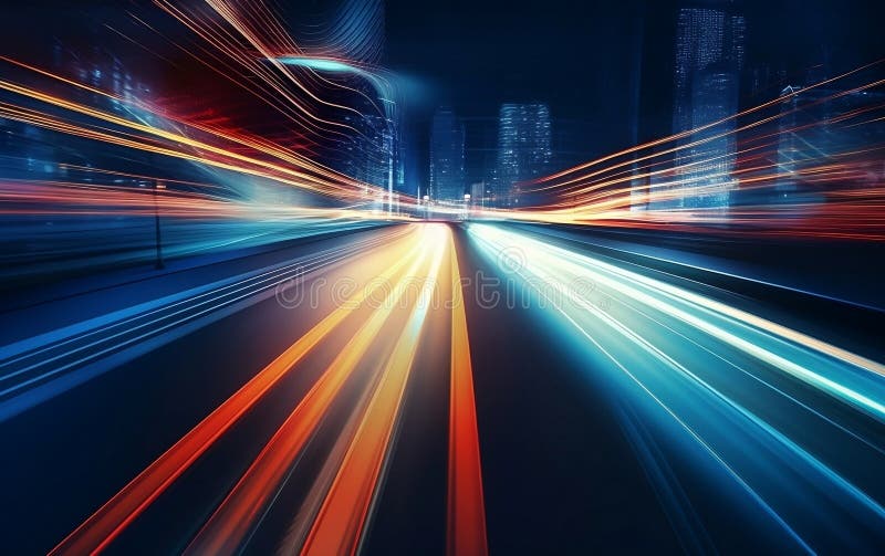 Dynamic Drive Car Motion Artistry with Light Streaks. Generative AI ...