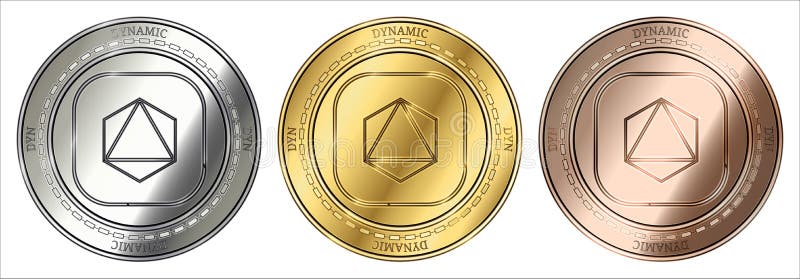 Dynamic DYN coin set. stock vector. Illustration of coin - 116442725