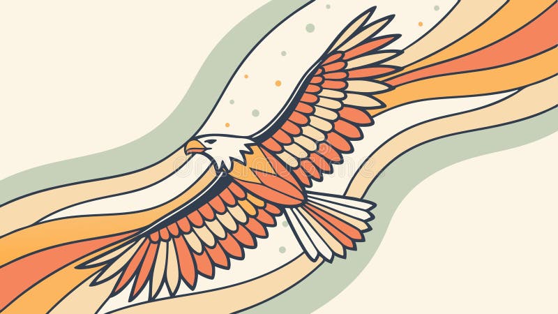 Dynamic Eagle with Wavy Lines, Freedom Art Vector, Vector Design ...