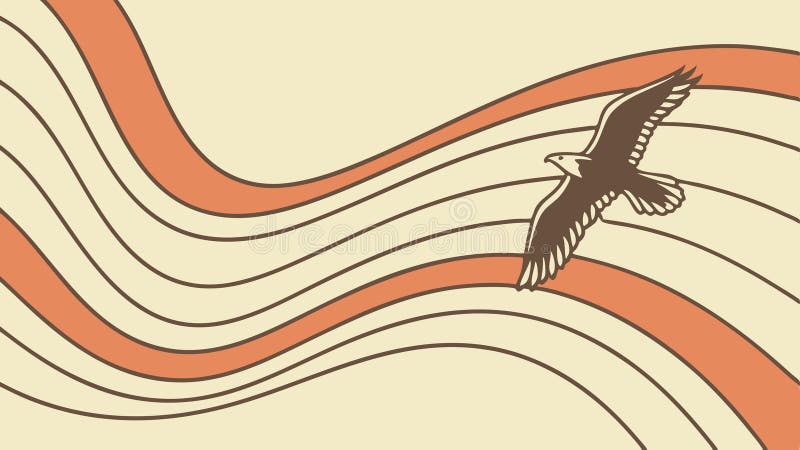 Dynamic Eagle Silhouette with Wavy Lines, Vector Design Generative AI ...