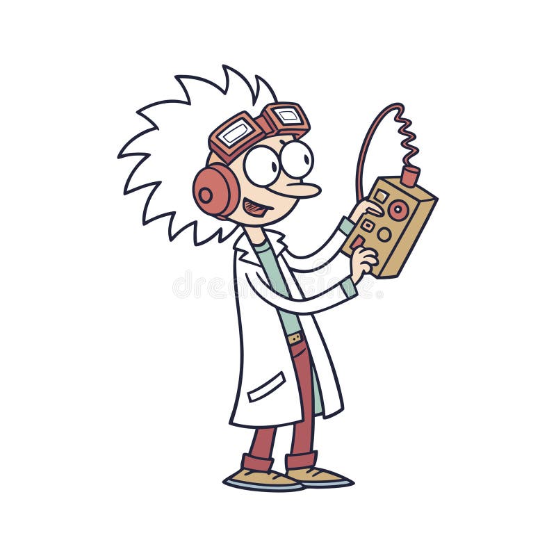 Dynamic Eccentric Inventor Character Design Stock Vector - Illustration ...