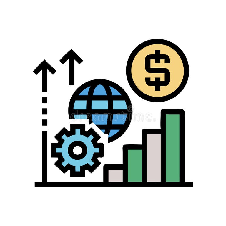 Dynamic Economic Development Icon Stock Vector - Illustration of design ...