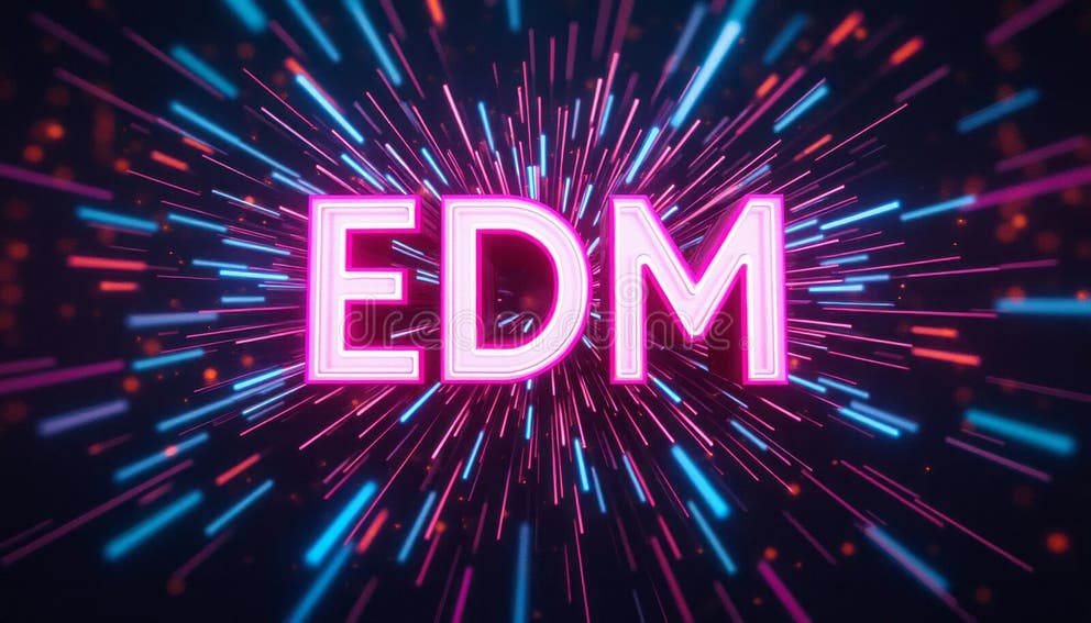 Dynamic EDM Explosion with Vibrant Neon Lights Stock Photo - Image of ...