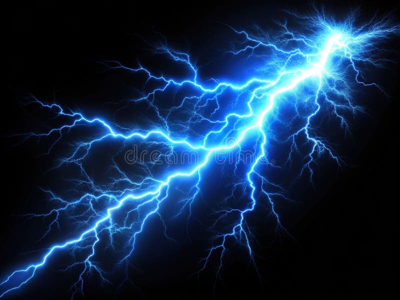 Dynamic Electric Blue Lightning Bolt a Powerful Visual Representation ...
