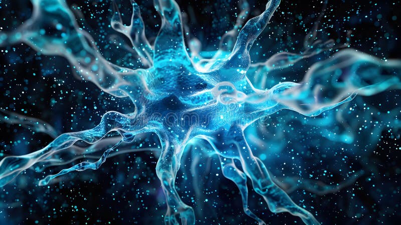 Dynamic Electric Blue Neural Network Pattern on a Dark Background ...