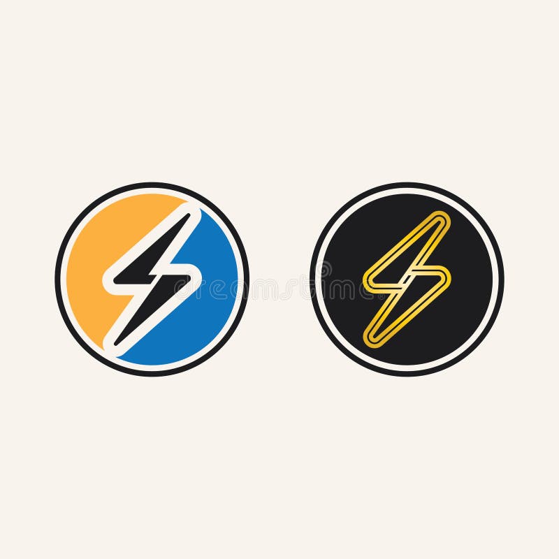 Dynamic Electric Bolt Logo in Vector Art Style with Lightning Thunder ...