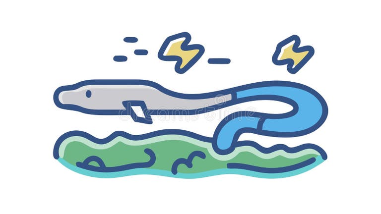 Dynamic Electric Eel with Lightning Bolts, Bio-Power, Vector Design ...