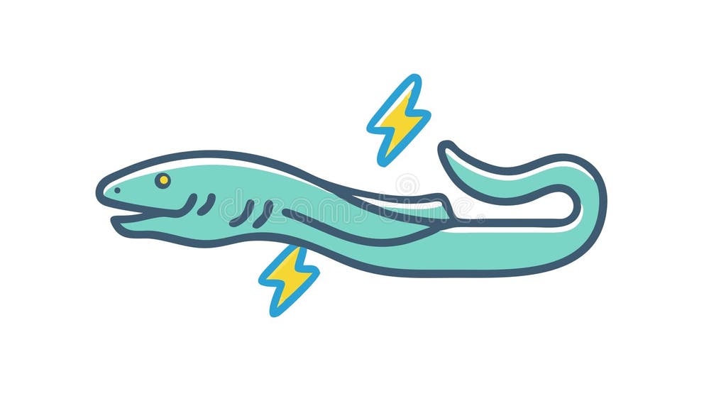 Dynamic Electric Eel with Lightning, Raw Bio-power, Vector Design ...