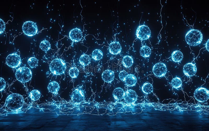 Dynamic Electric Particles Create a Vibrant Display Against a Dark ...