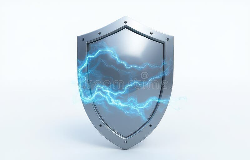 Dynamic Electric Shield in a Futuristic Cybersecurity Landscape Stock ...