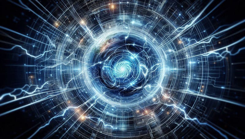 Dynamic Electrical Systems Background with Energy Flow Stock ...