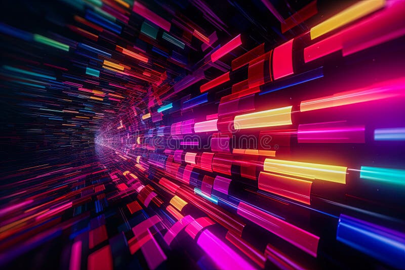 Dynamic and Electrifying Scene Futuristic in a Neon Color Palette Stock ...