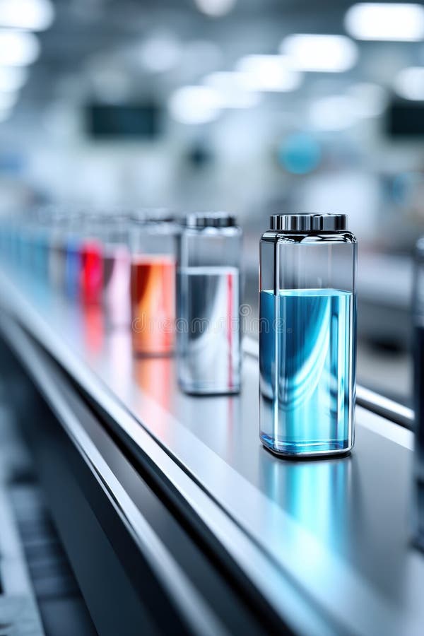 Dynamic Electronic Device Production Line Showcasing Vibrant Battery ...