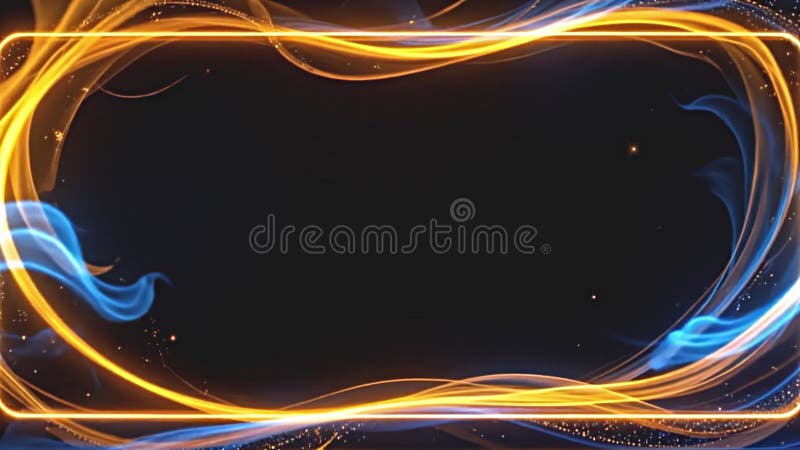 Dynamic End Screen Neon Frame with Swirling Patterns and Gradients of ...
