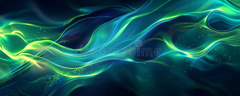 A Dynamic Energetic Background with Neon Waves and Flowing Currents of ...