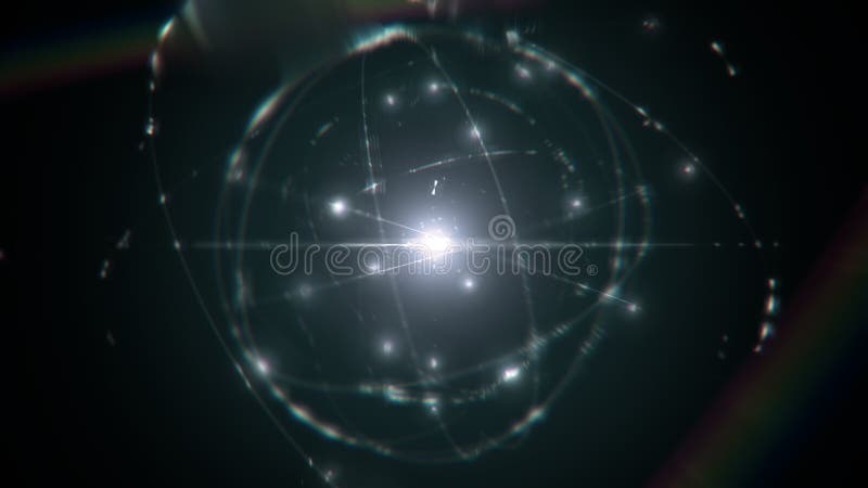 Model of Dynamic Energetic Atomic Nucleus and Electrons Red Stock ...