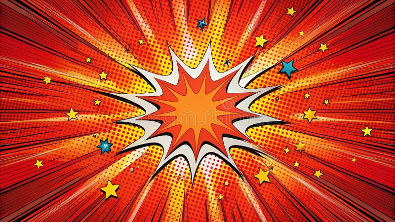 Dynamic Energy Burst a Panoramic Abstract Comic Book Background in ...