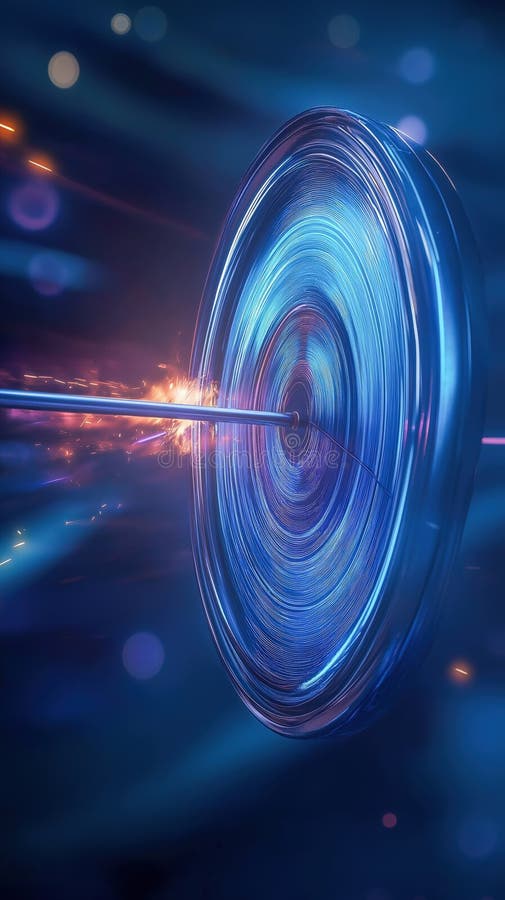 Dynamic Energy Burst through a Whirling Disc Stock Illustration ...