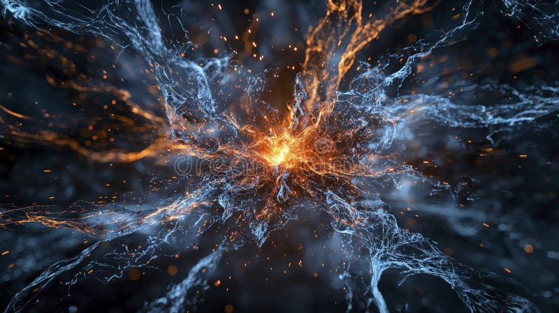 Dynamic Energy Explosion Abstract Digital Realm Visual Art Sci-fi ...