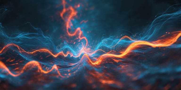 Dynamic Energy Flow Abstract Concept Digital Art Dark Background High ...