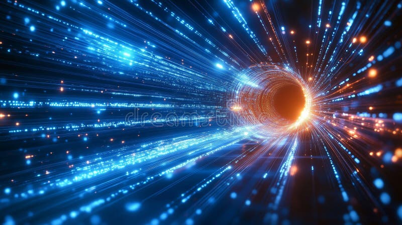 Dynamic Energy Flow through a Vibrant Cosmic Tunnel of Light Stock ...