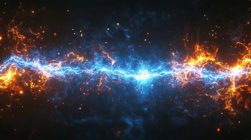 Dynamic Energy Flow Visualized Abstract Electric Discharge Background ...