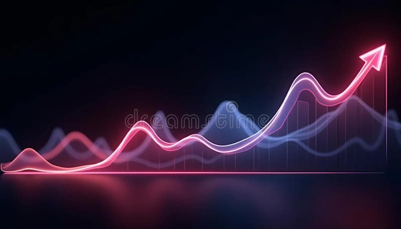A Dynamic Energy Graph, with Sharp Peaks and Valleys Stock Illustration ...