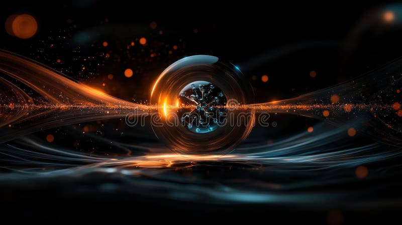 Dynamic Energy Sphere Interaction Abstract Space Digital Art Dark ...