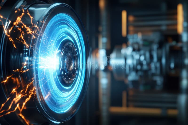 Dynamic Energy Vortex Spinning in a Futuristic Mechanical Environment ...