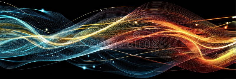 Dynamic Energy Wave Flows through Digital Space Illustrating Abstract ...